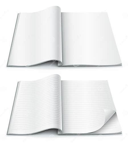 Empty Pages Inside of Magazine with Wrapped Corner Stock Vector ...