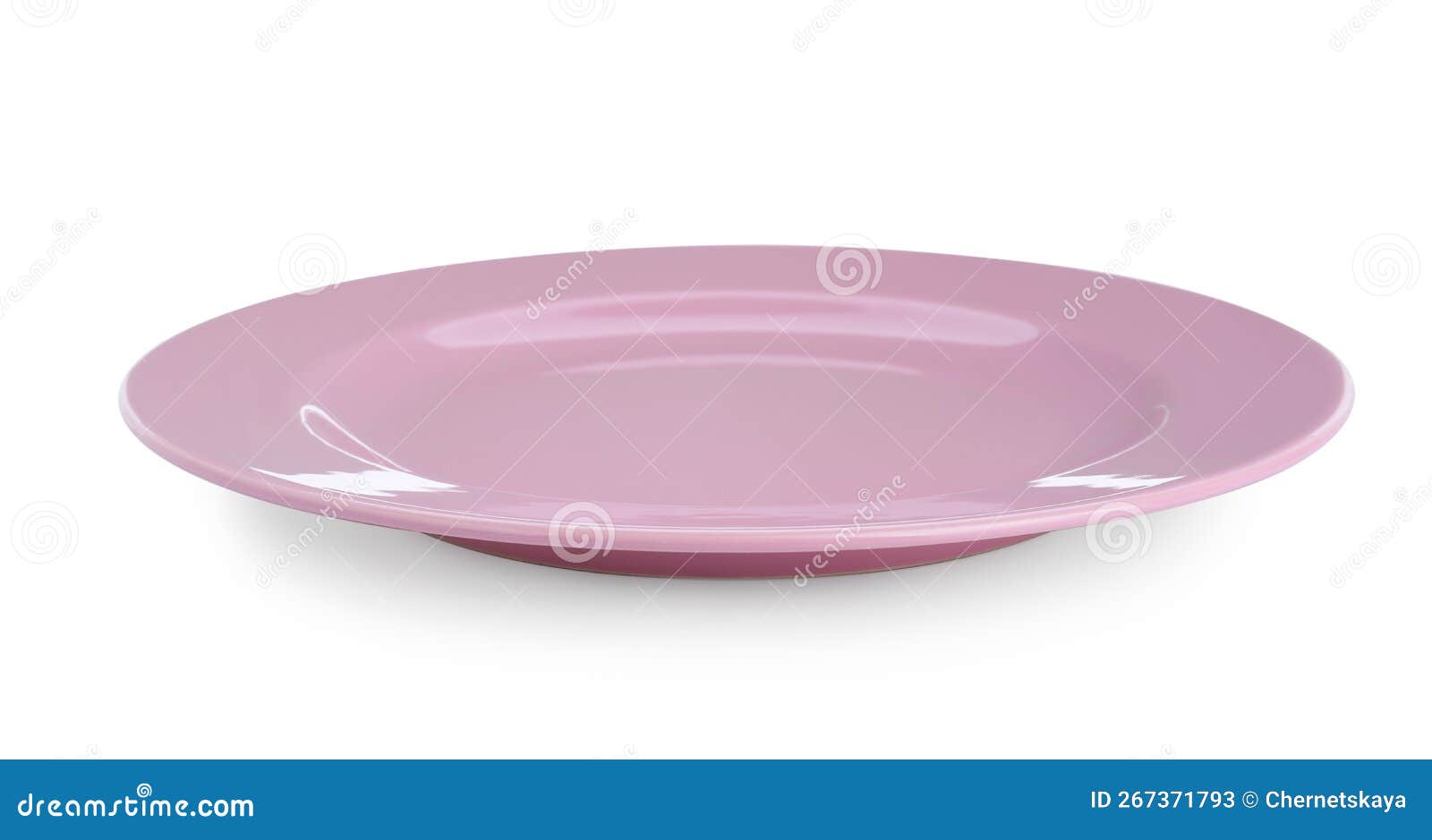 Empty Pale Pink Ceramic Plate Isolated on White Stock Image - Image of ...