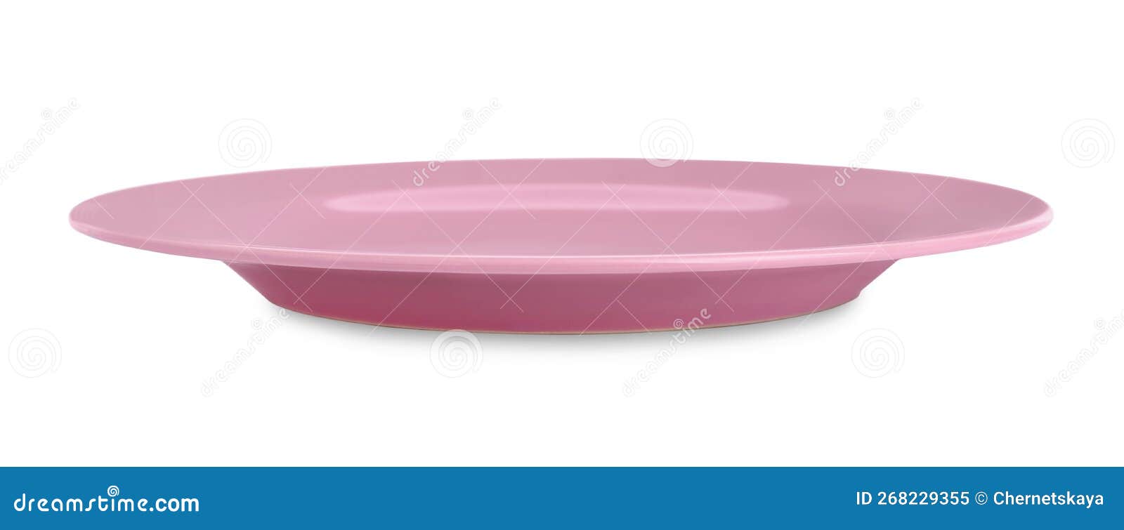 Empty Pale Pink Ceramic Plate Isolated on White Stock Image - Image of ...