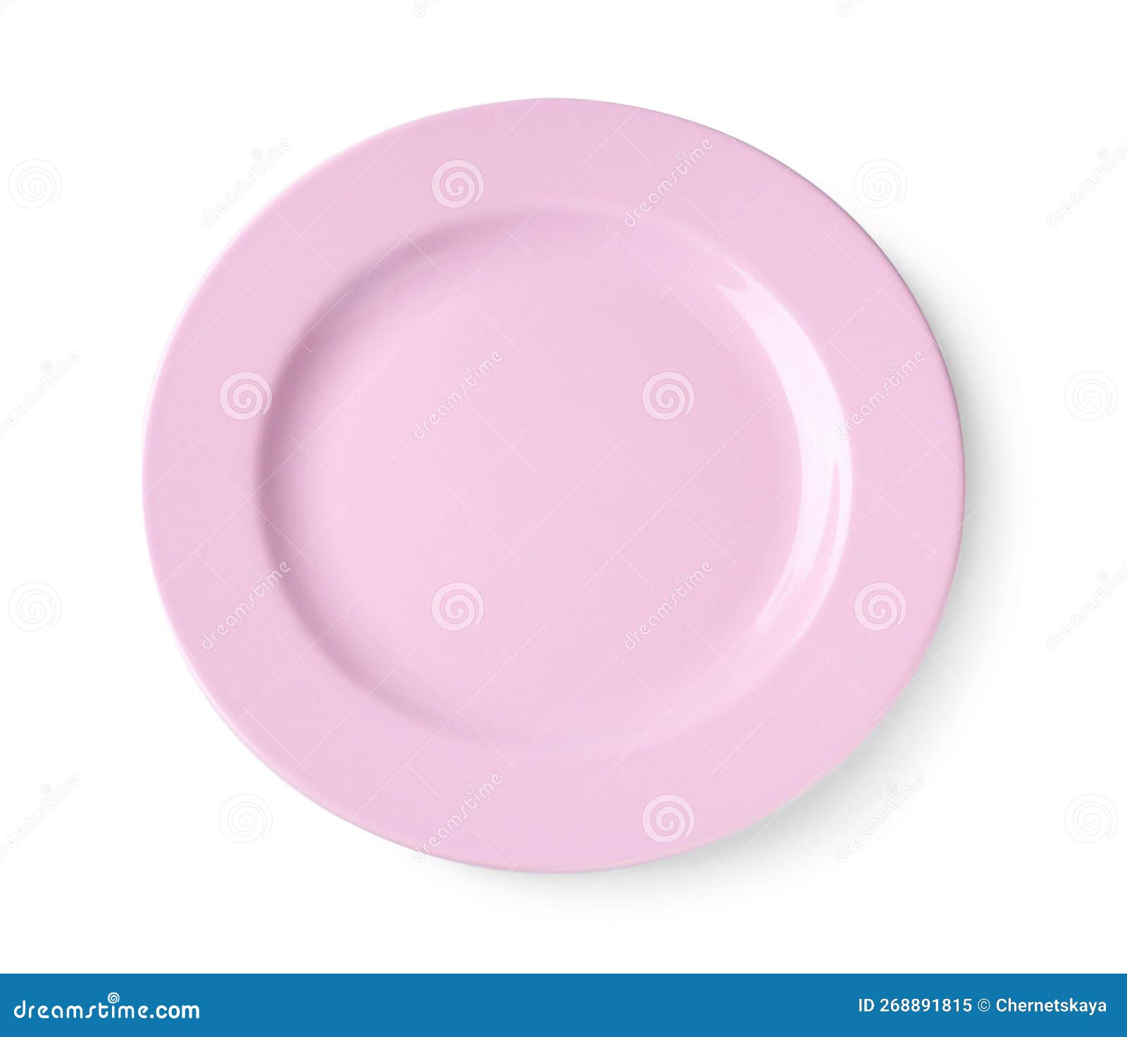 Empty Pale Pink Ceramic Plate Isolated on White, Top View Stock Image ...