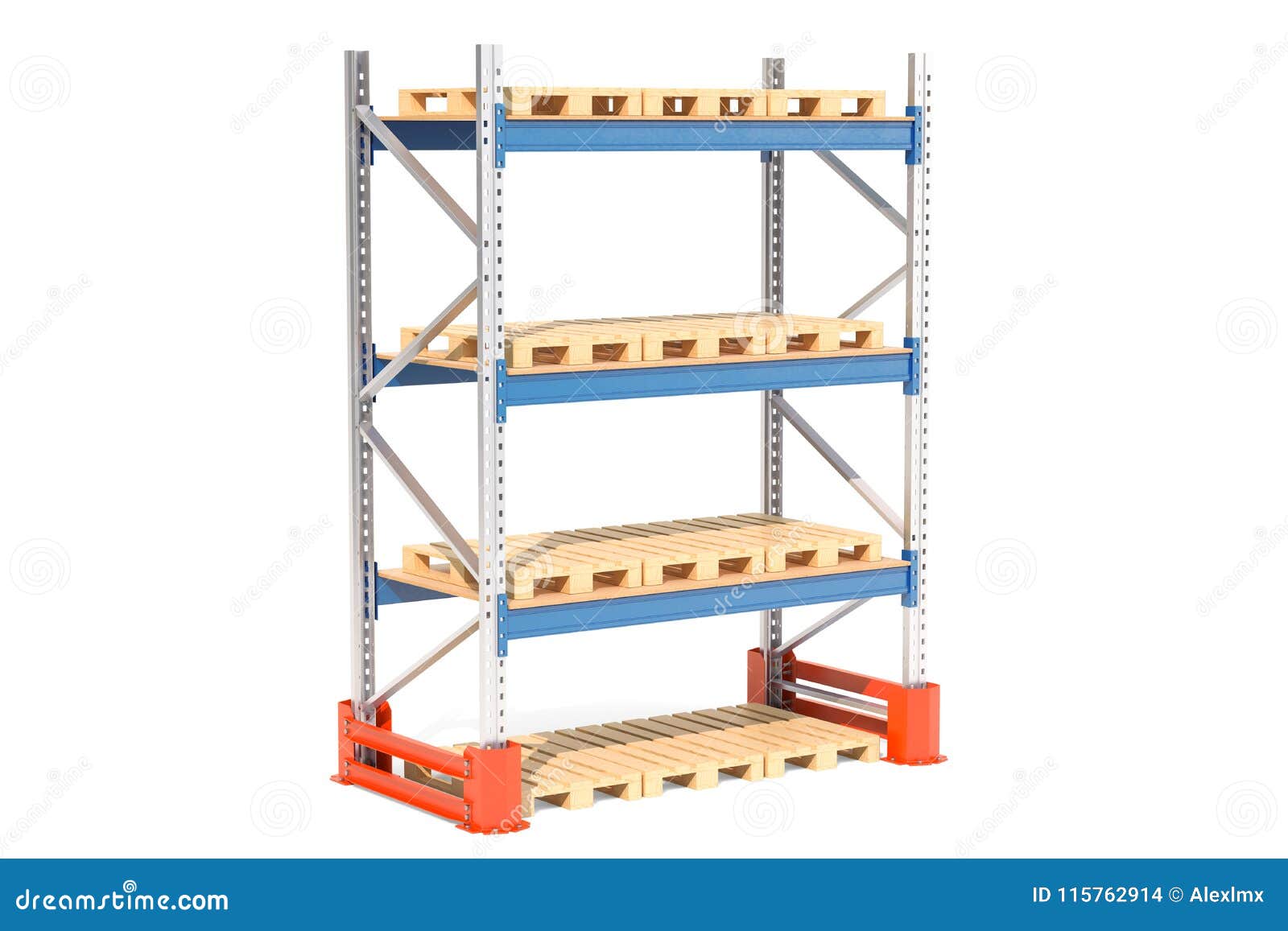 Empty Pallet Rack. 3D Rendering Stock Illustration - Illustration of ...