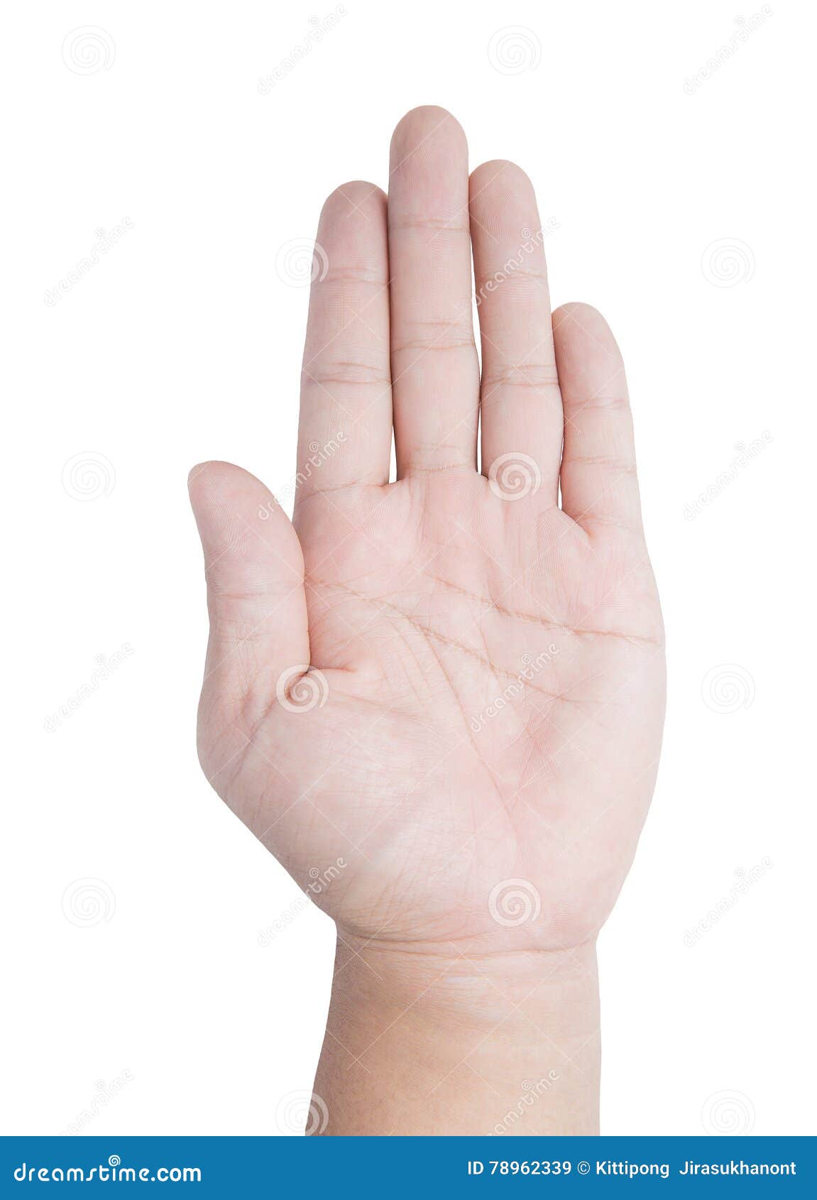 Hand Palm Which Fingers Splitting Gesture On Left Hand Isolated On ...