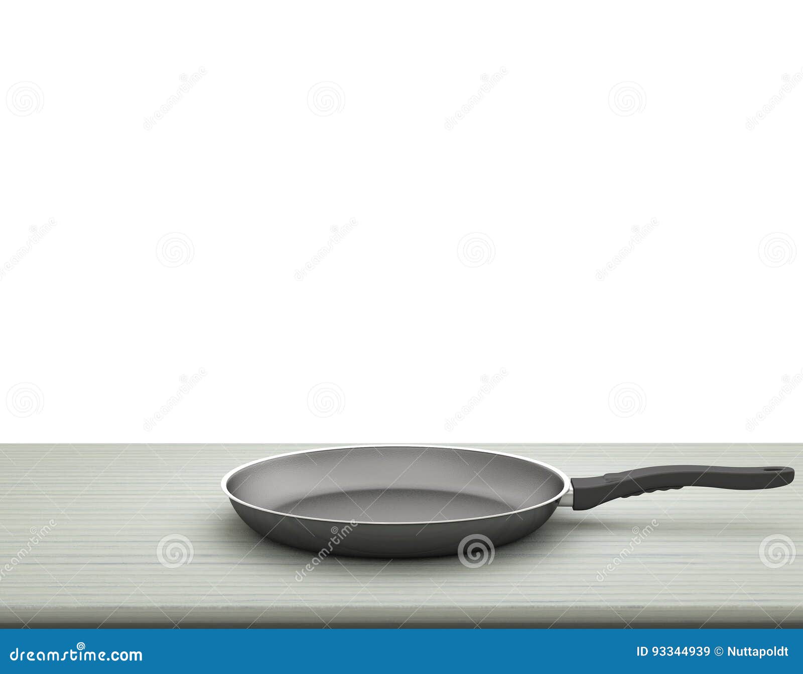 Empty Pan on the Table on Isolated White Background Stock Illustration ...