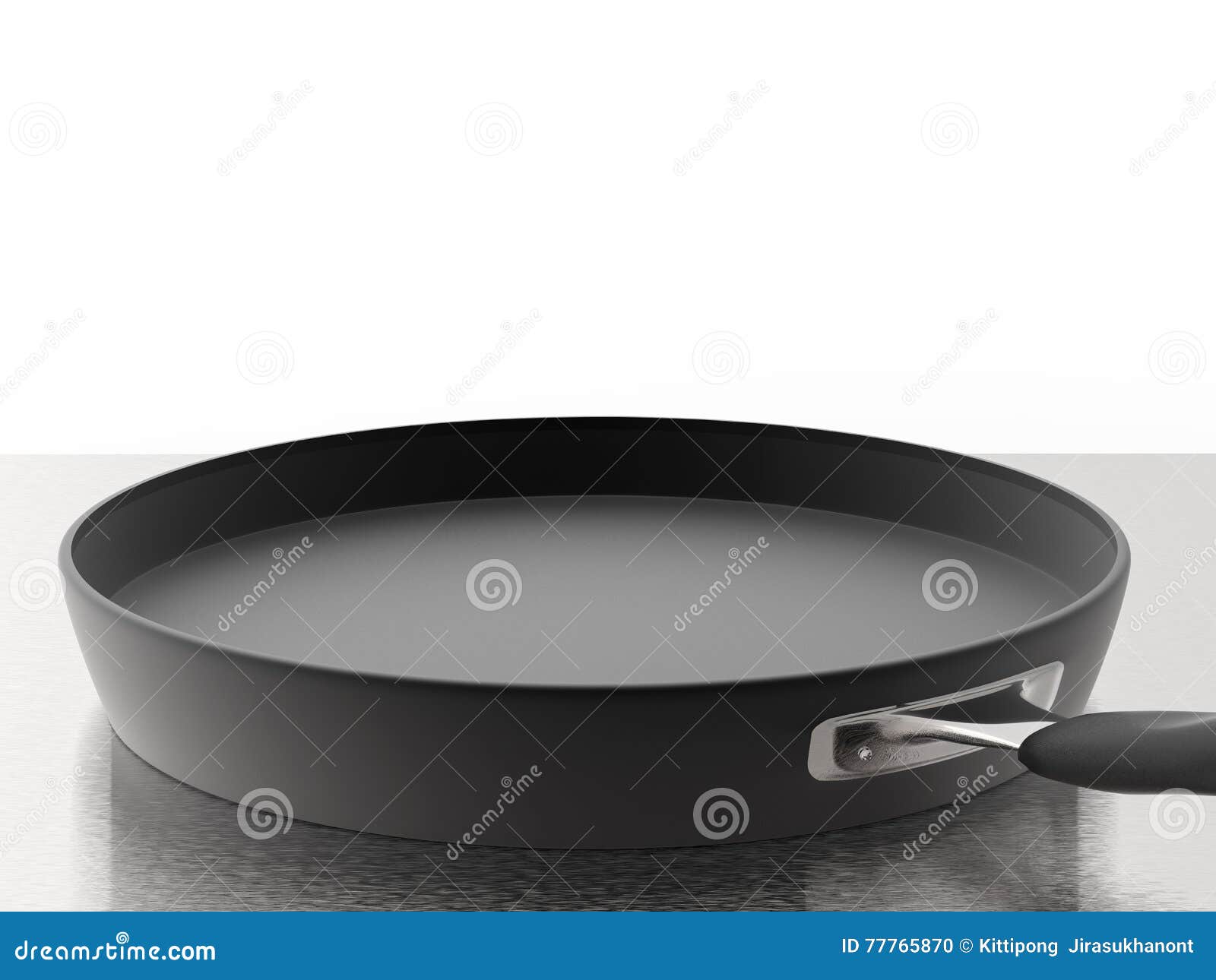 Empty Pan with White Background Stock Illustration - Illustration of ...