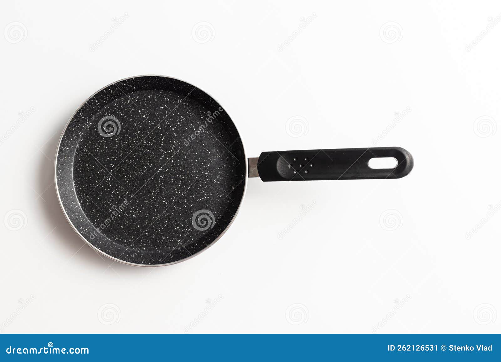 Empty Pan on White Background. Fried Pan with Spatula Stock Image ...
