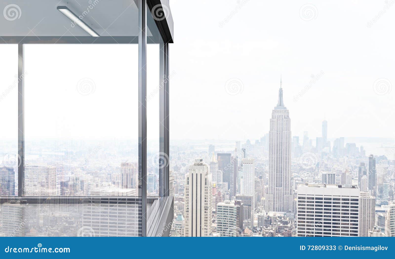 Empty panoramic balcony stock illustration. Illustration of loft - 72809333