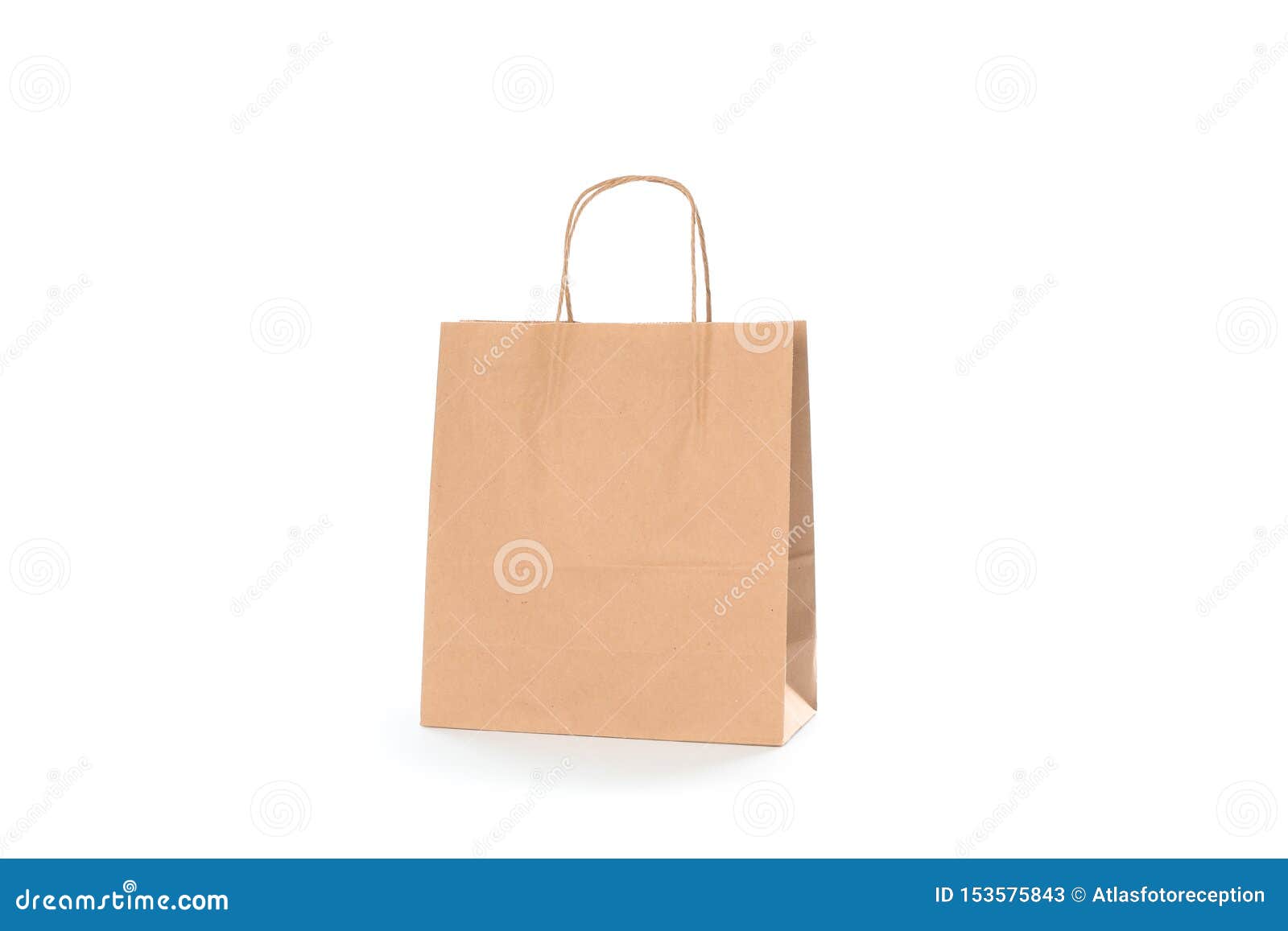 Empty paper bag isolated stock image. Image of background - 153575843