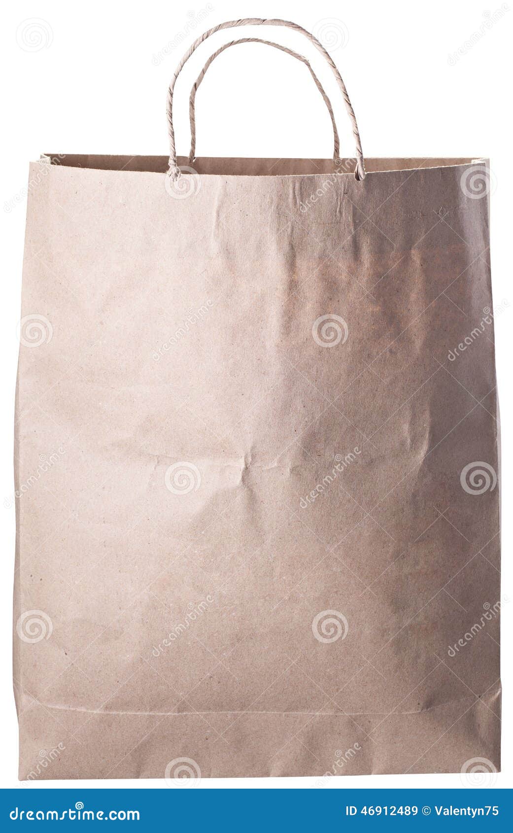 Empty Paper Bag Isolated on a White Background. Stock Image - Image of ...