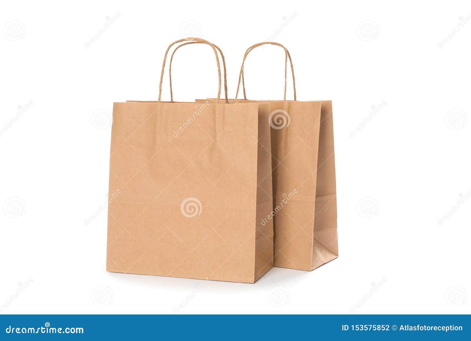 Empty paper bags isolated stock photo. Image of empty - 153575852