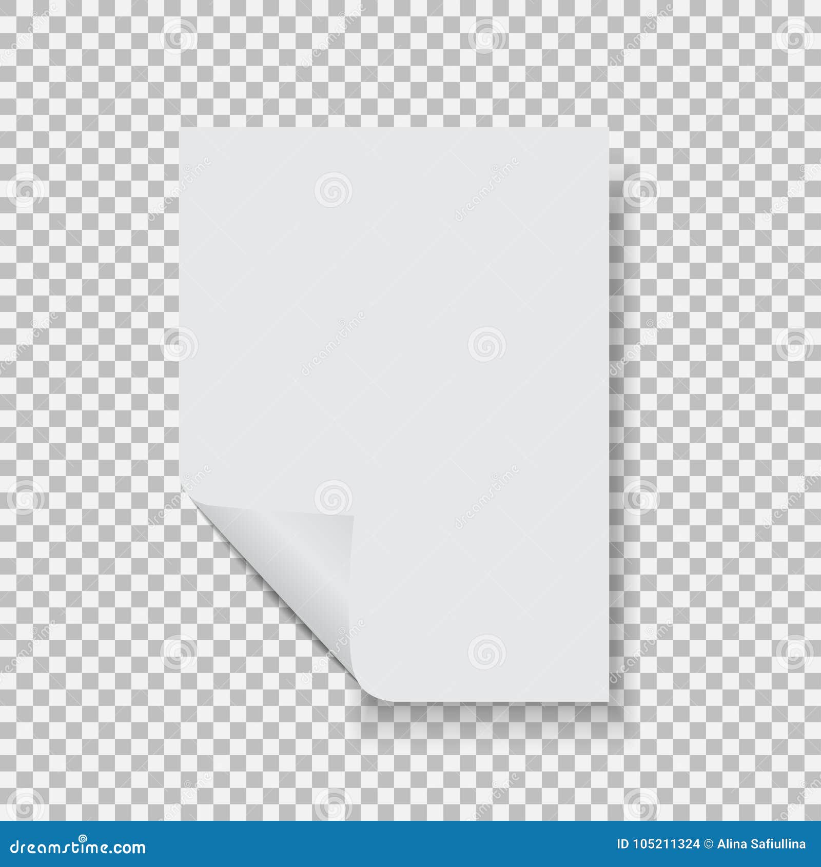 Empty Paper Blank Sheet A4 with Curl Corner Stock Vector - Illustration ...