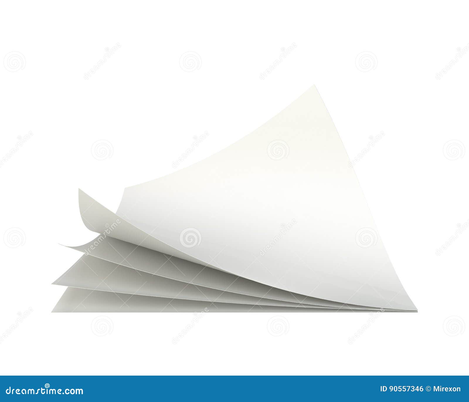 Empty Paper Blank Sheet. 3d Rendering on White Background Editorial ...