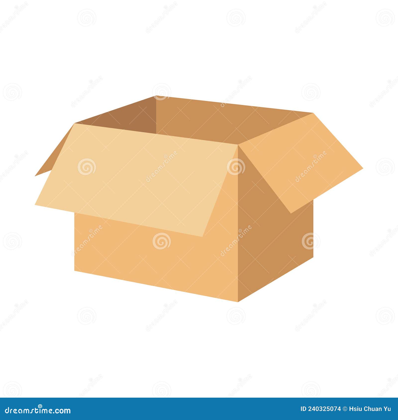 Empty Paper Box Cartoon Vector Illustration Isolated Object Stock ...