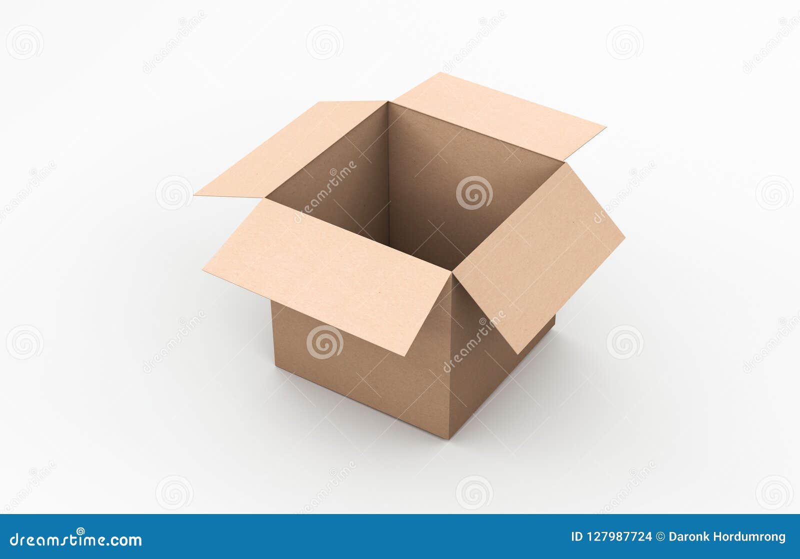 Empty Paper Box Mock Up Isolated Stock Illustration - Illustration of ...
