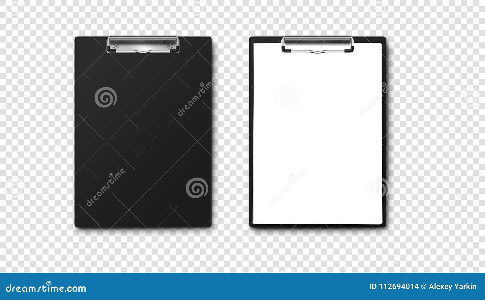 Empty Paper Holder and Clipboard with A4 Paper Stack. Isolated on ...