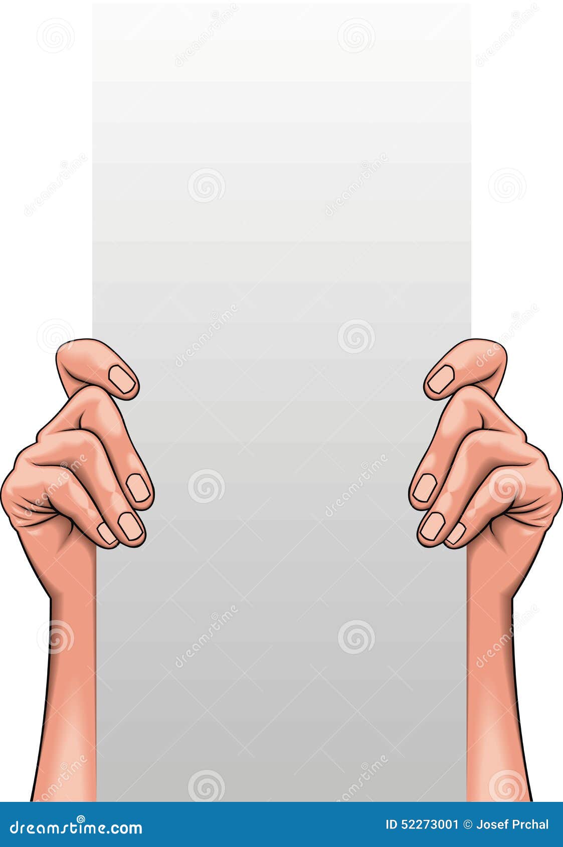 Empty Paper in the Human Hands Stock Vector - Illustration of memo ...