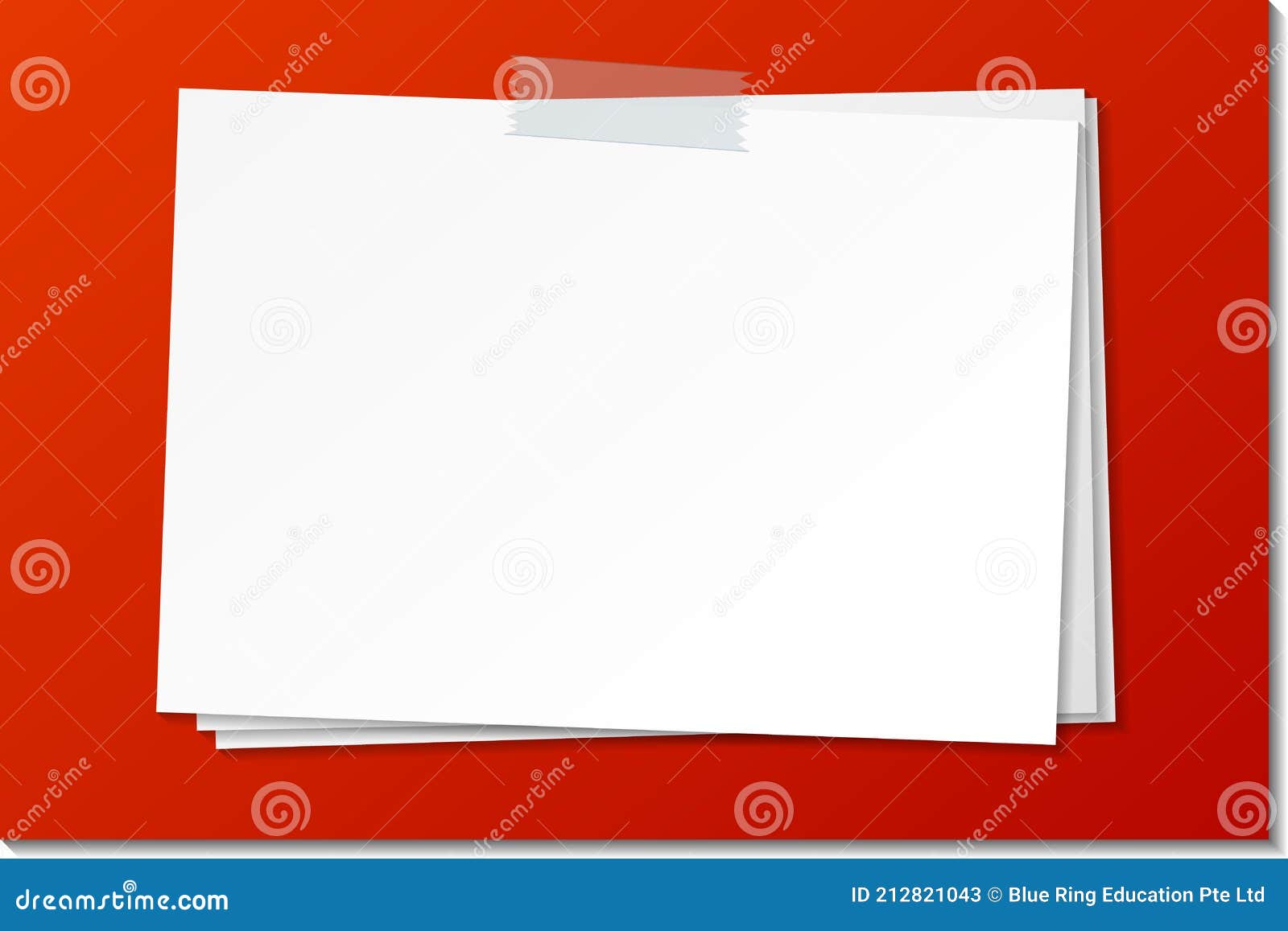 Empty Paper Note Template Stick with Tape Stock Vector - Illustration ...