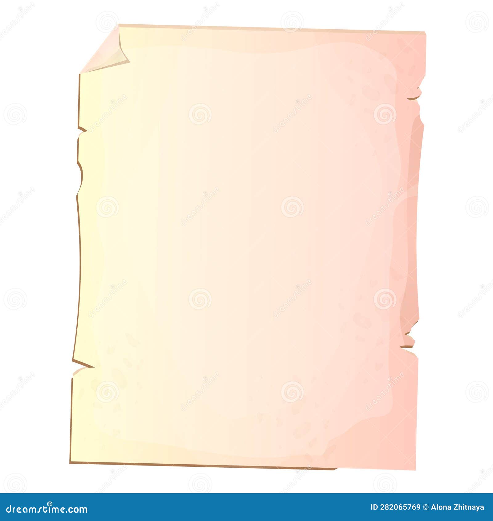 Empty Paper for Notes, Journal Top View in Cartoon Style Isolated on ...