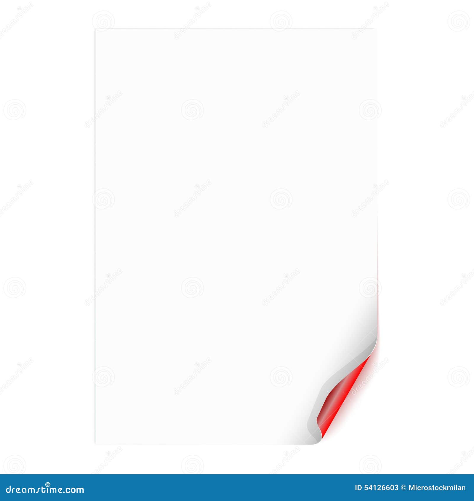 Empty Paper Sheet with Red Corner. Vector Stock Vector - Illustration ...