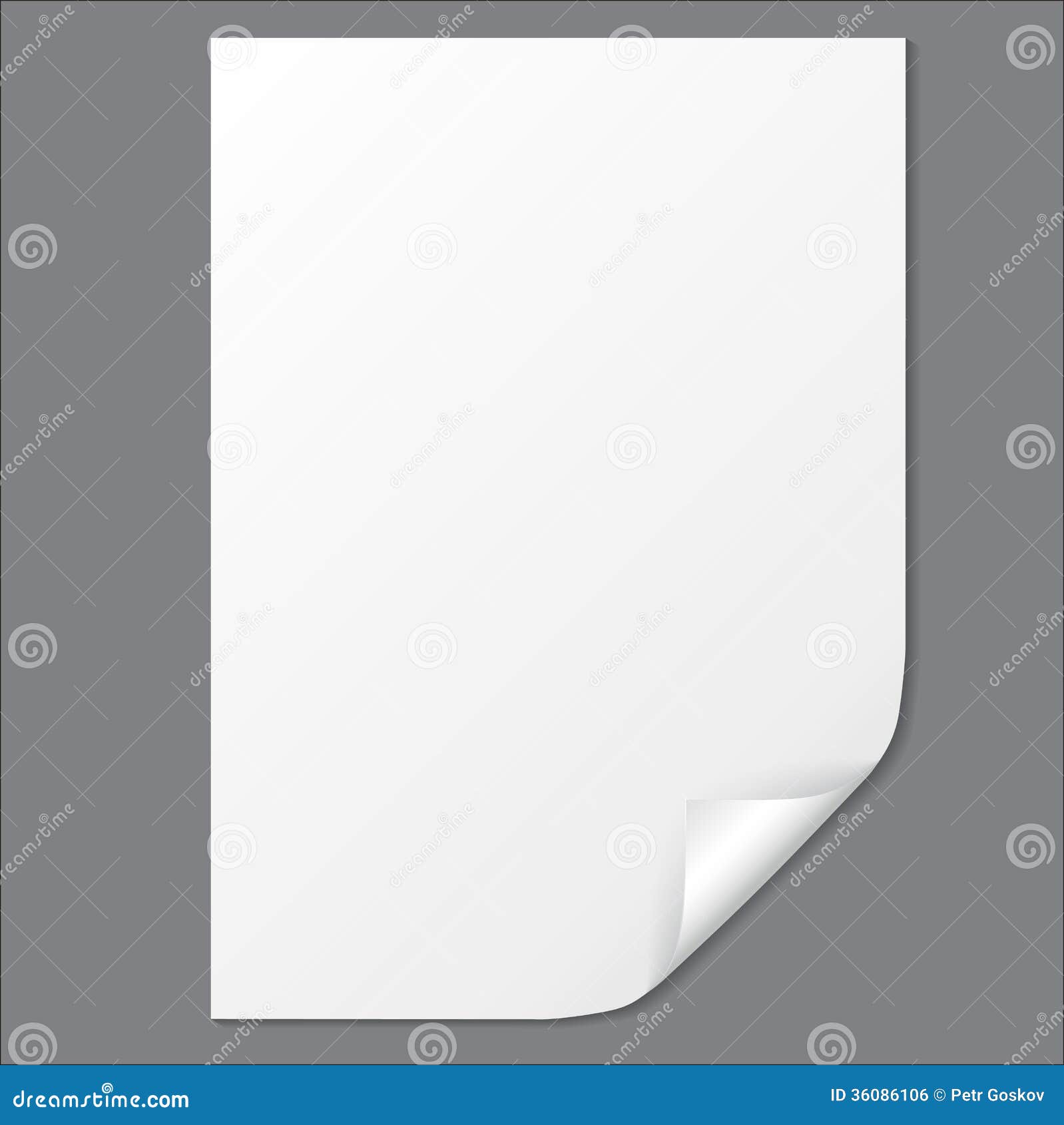 Empty Paper Sheet. Vector EPS10 Stock Vector - Illustration of corner ...
