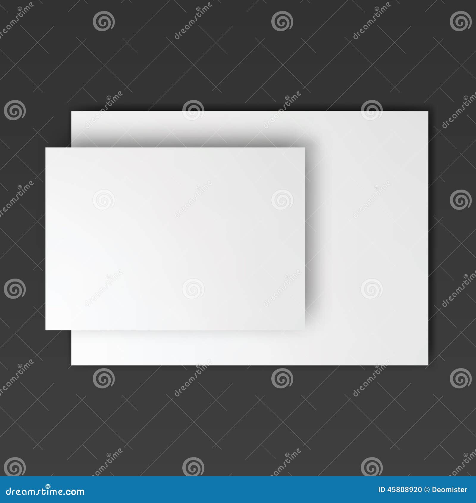 Empty paper sheets. stock vector. Illustration of mockup - 45808920