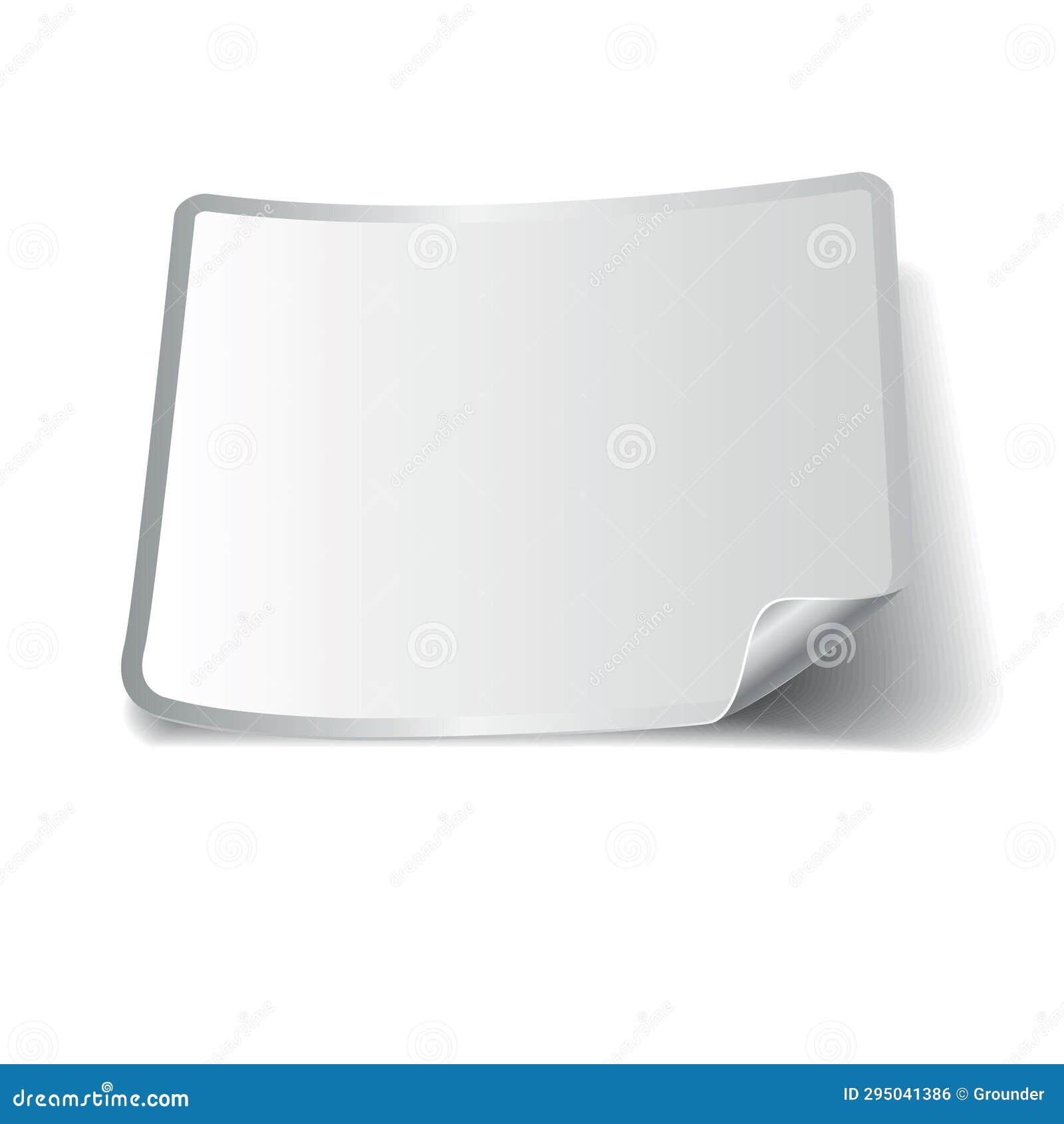 Empty Paper Sticker with Bend Corner Stock Vector - Illustration of ...