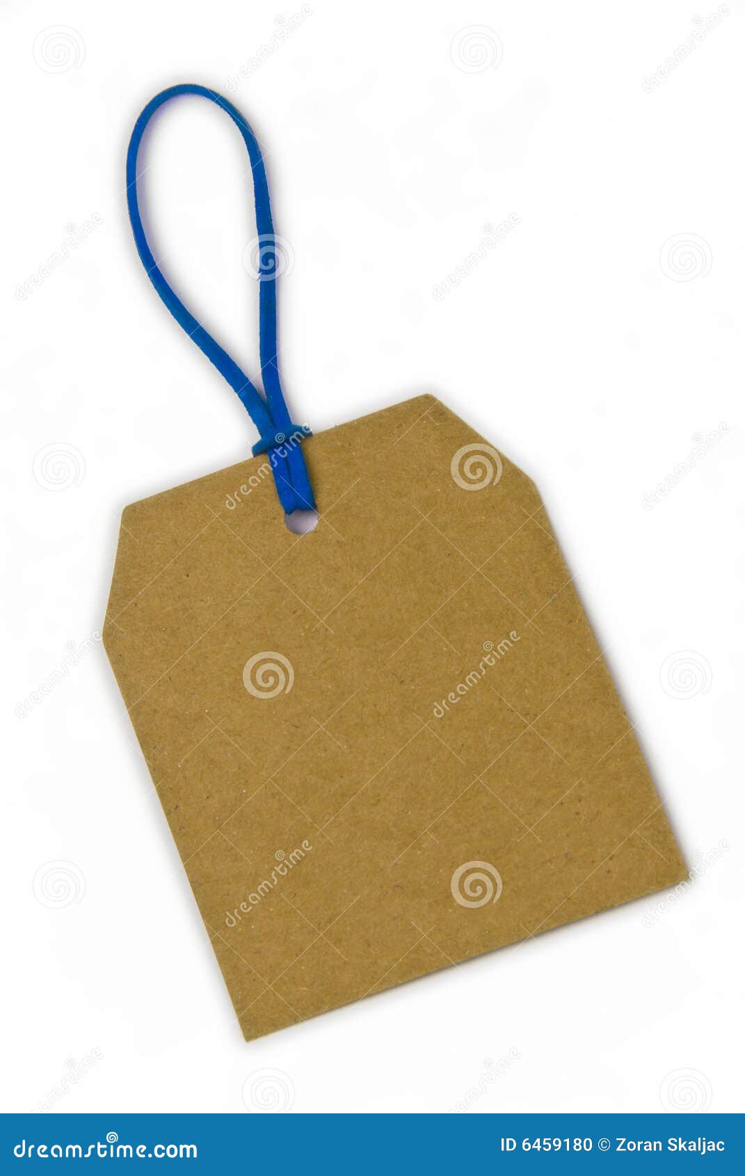 Empty Paper Tag Tied with Blue String Stock Photo - Image of notice ...