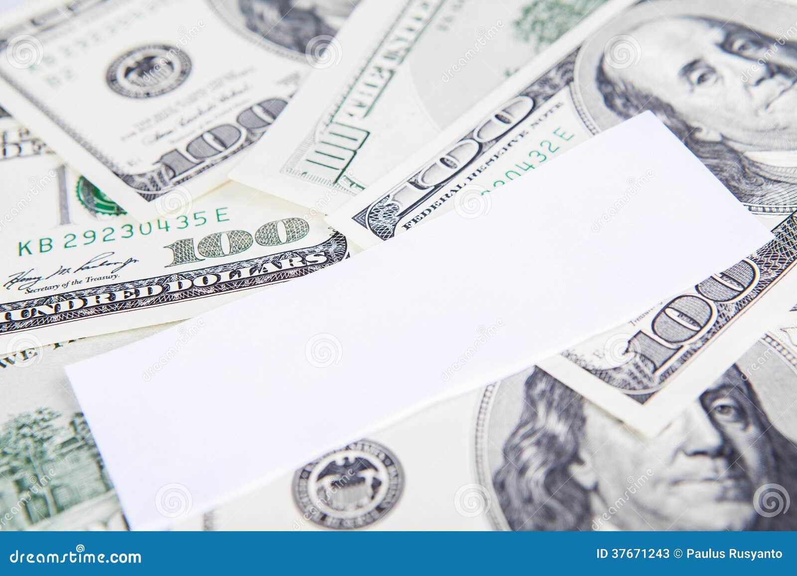 Empty Paper with US Dollars Stock Image - Image of rich, focus: 37671243