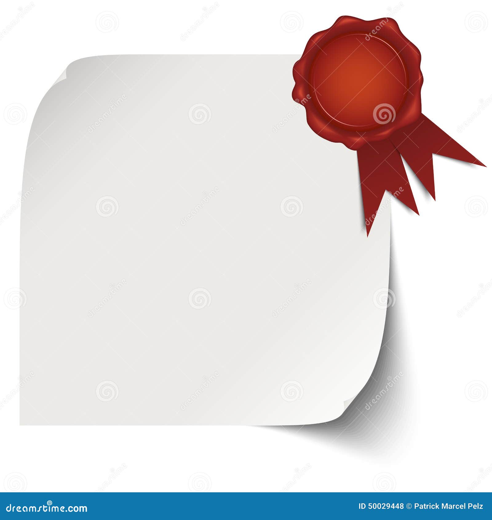 Empty paper with wax seal stock vector. Illustration of paper - 50029448