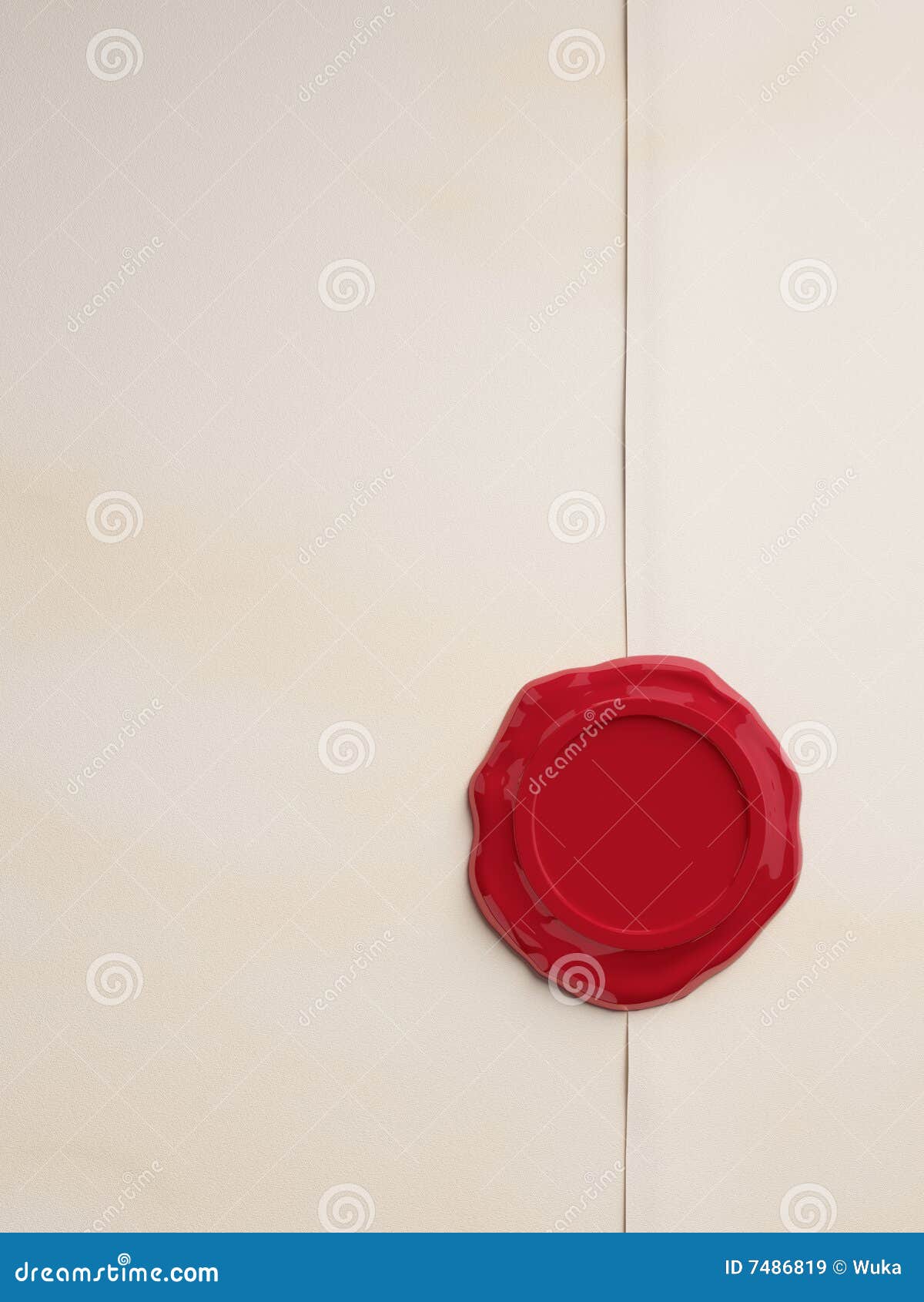 Empty Parchment with Red Wax Seal Stock Illustration - Illustration of ...
