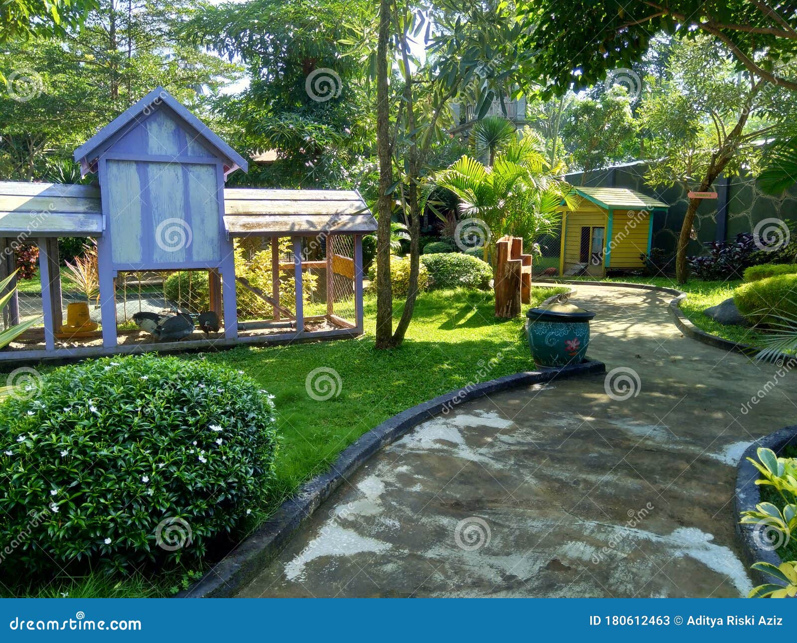 Empty Park with Beautiful View Stock Image - Image of footpath, blue ...