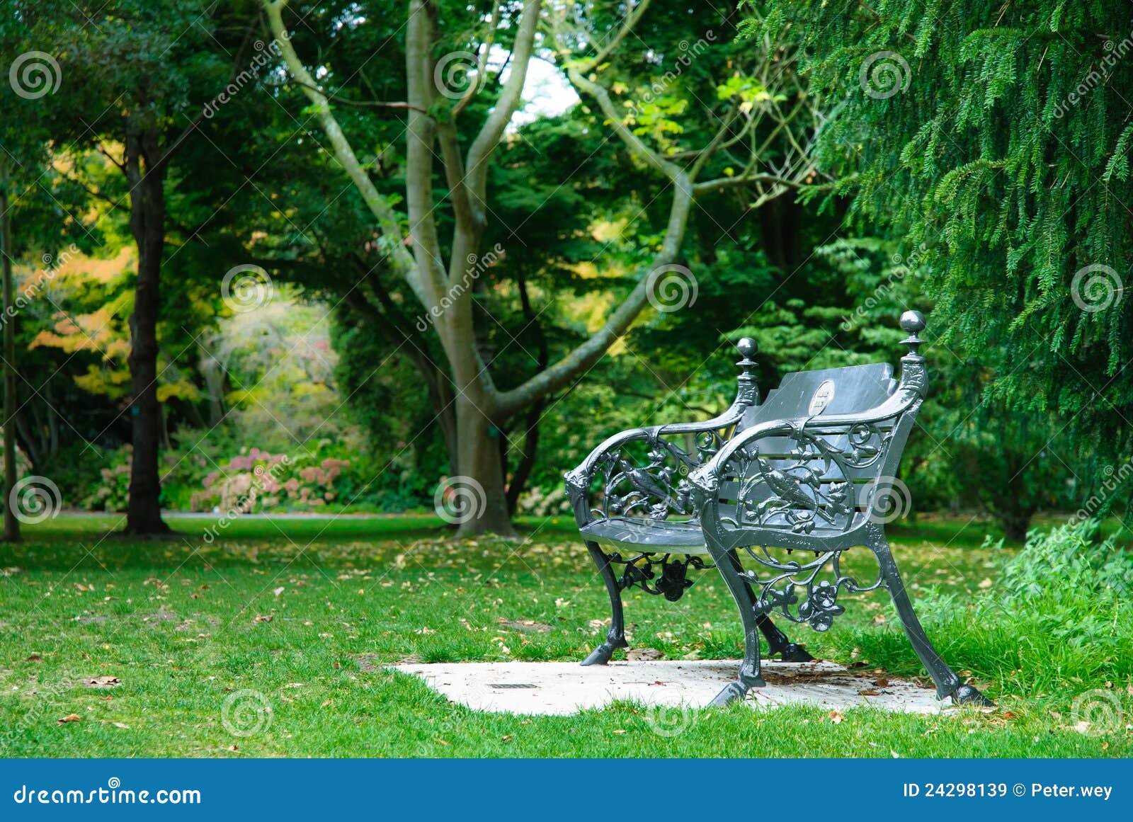 Empty park bench stock image. Image of resting, scene - 24298139