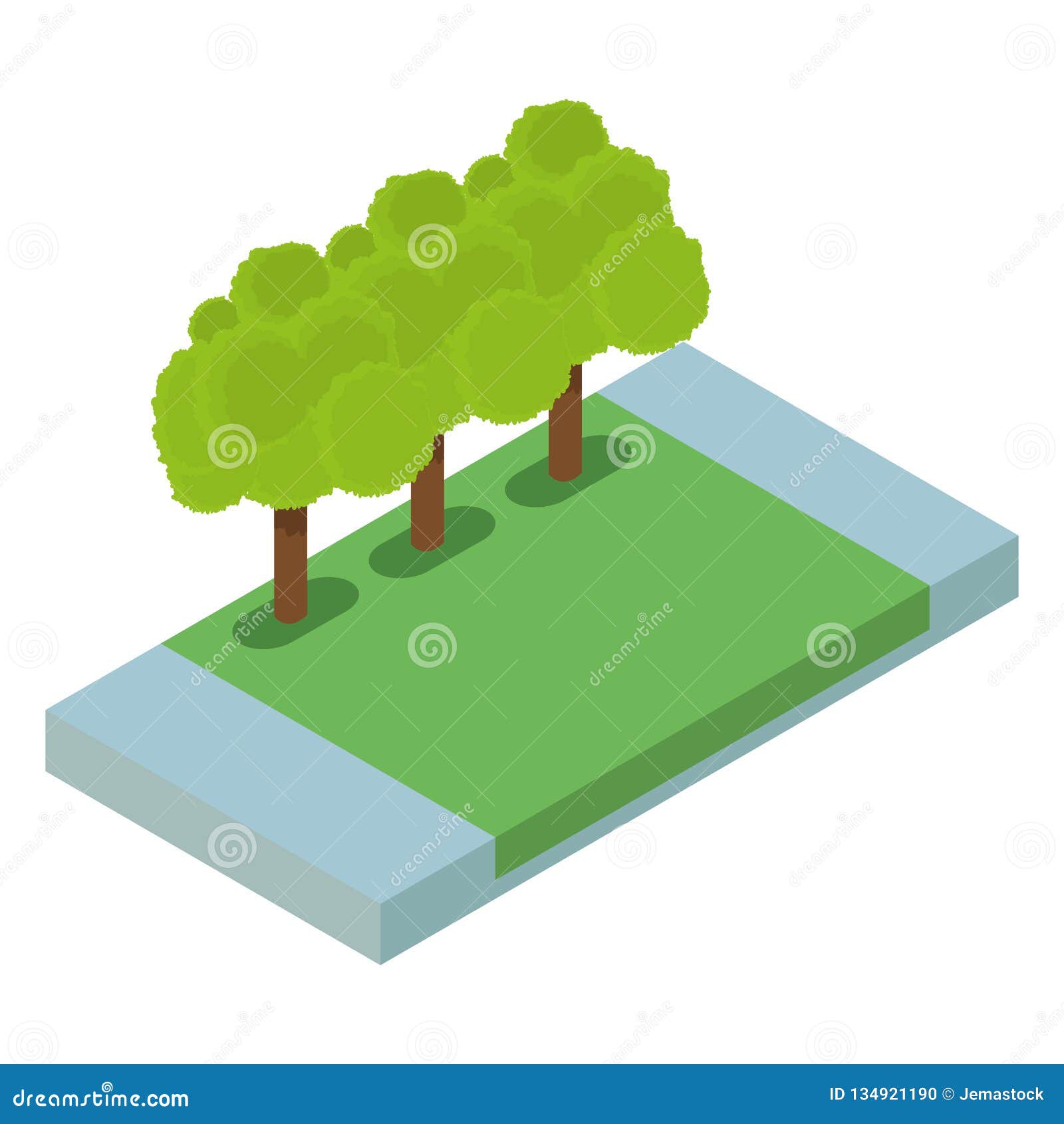 Empty park isolated stock vector. Illustration of elements - 134921190
