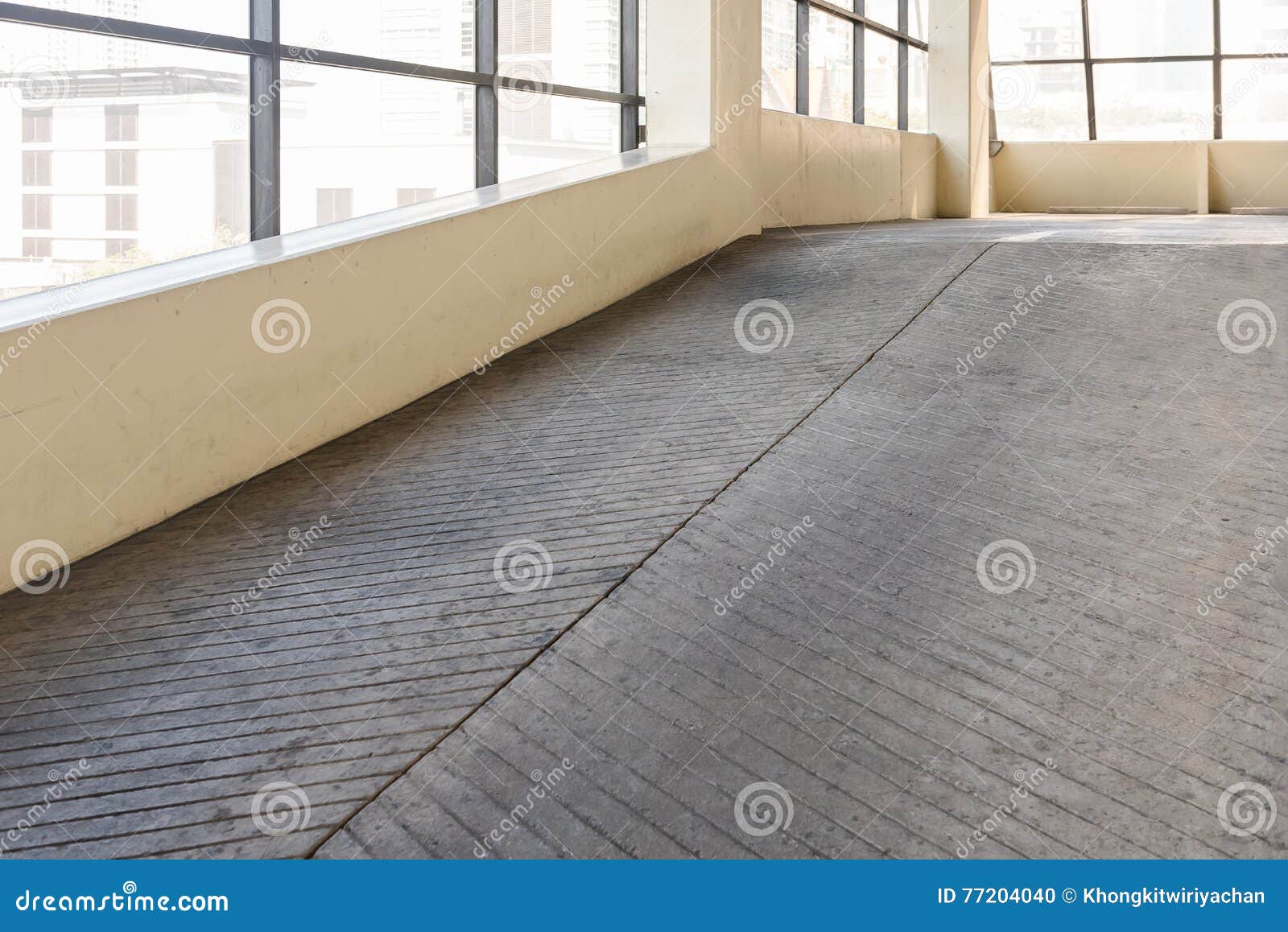 Empty Parking Deck with Ramp I Stock Photo - Image of lines, arrow ...