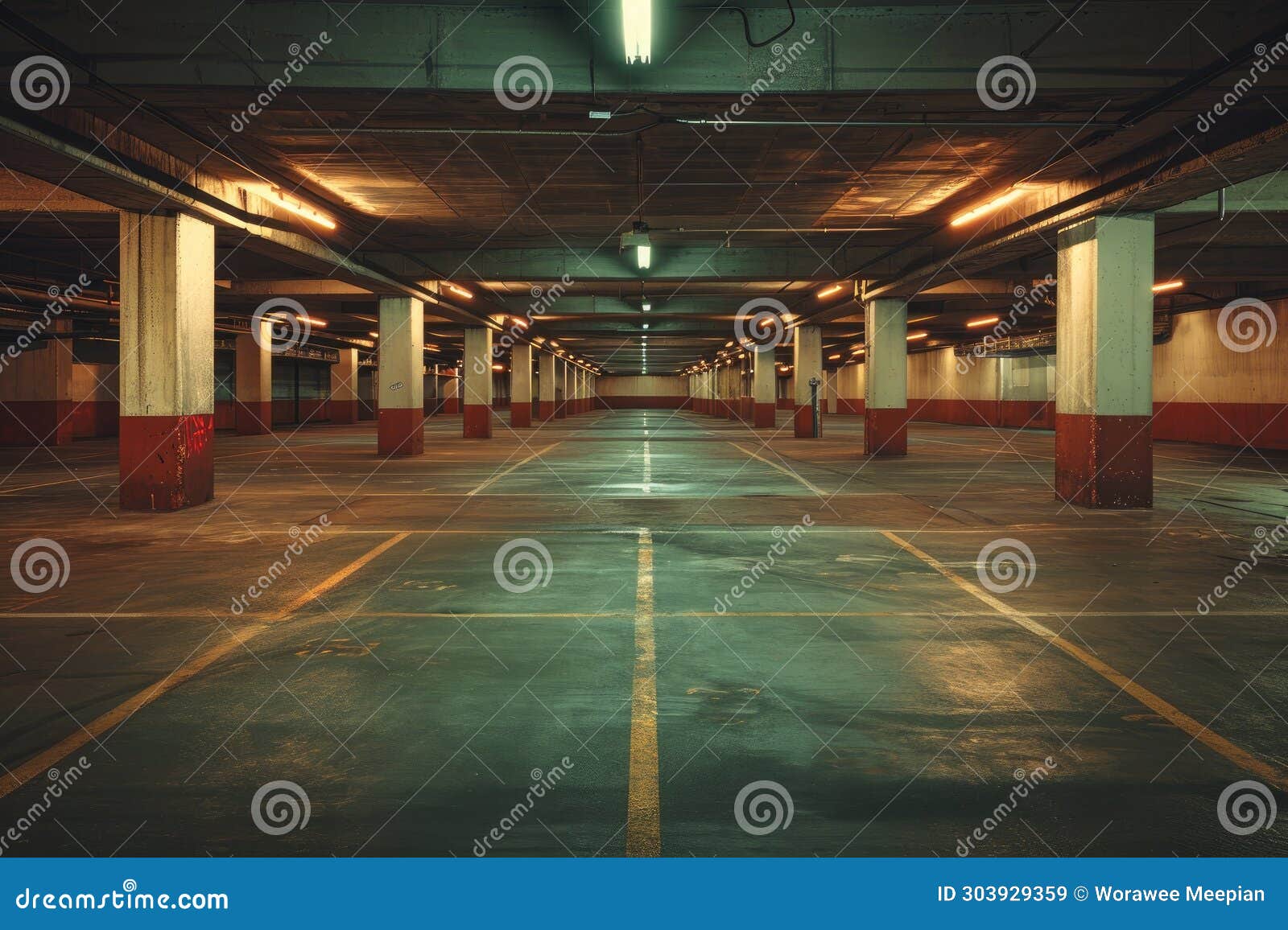 Empty Parking Lot. Background Generative AI Stock Illustration ...