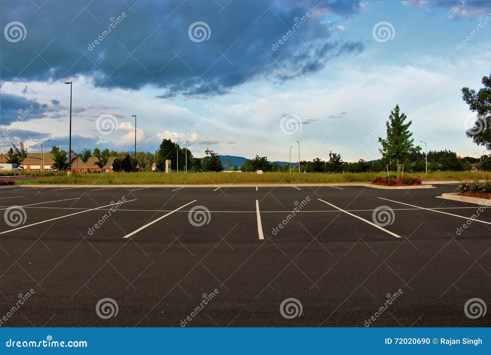 Empty parking lot stock photo. Image of hills, golden - 72020690