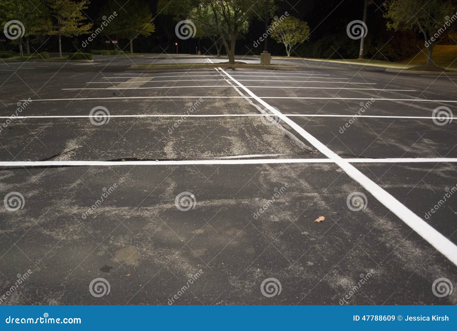 Empty Parking Lot at Night stock image. Image of spot - 47788609