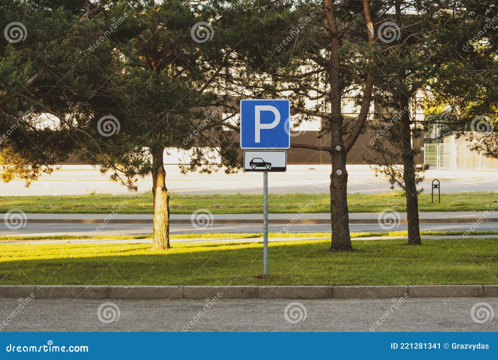 An Empty Parking Lot with No Cars Stock Image - Image of city, urban ...