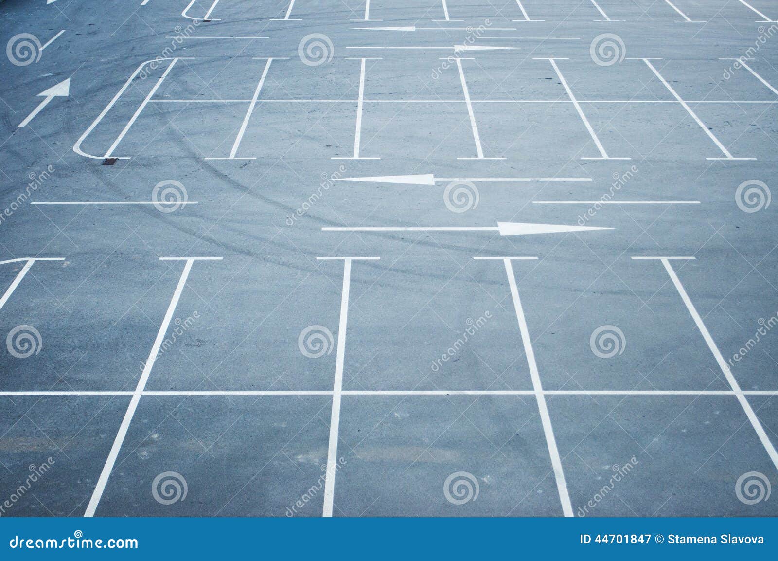 Empty parking lot stock image. Image of stripe, spaces - 44701847