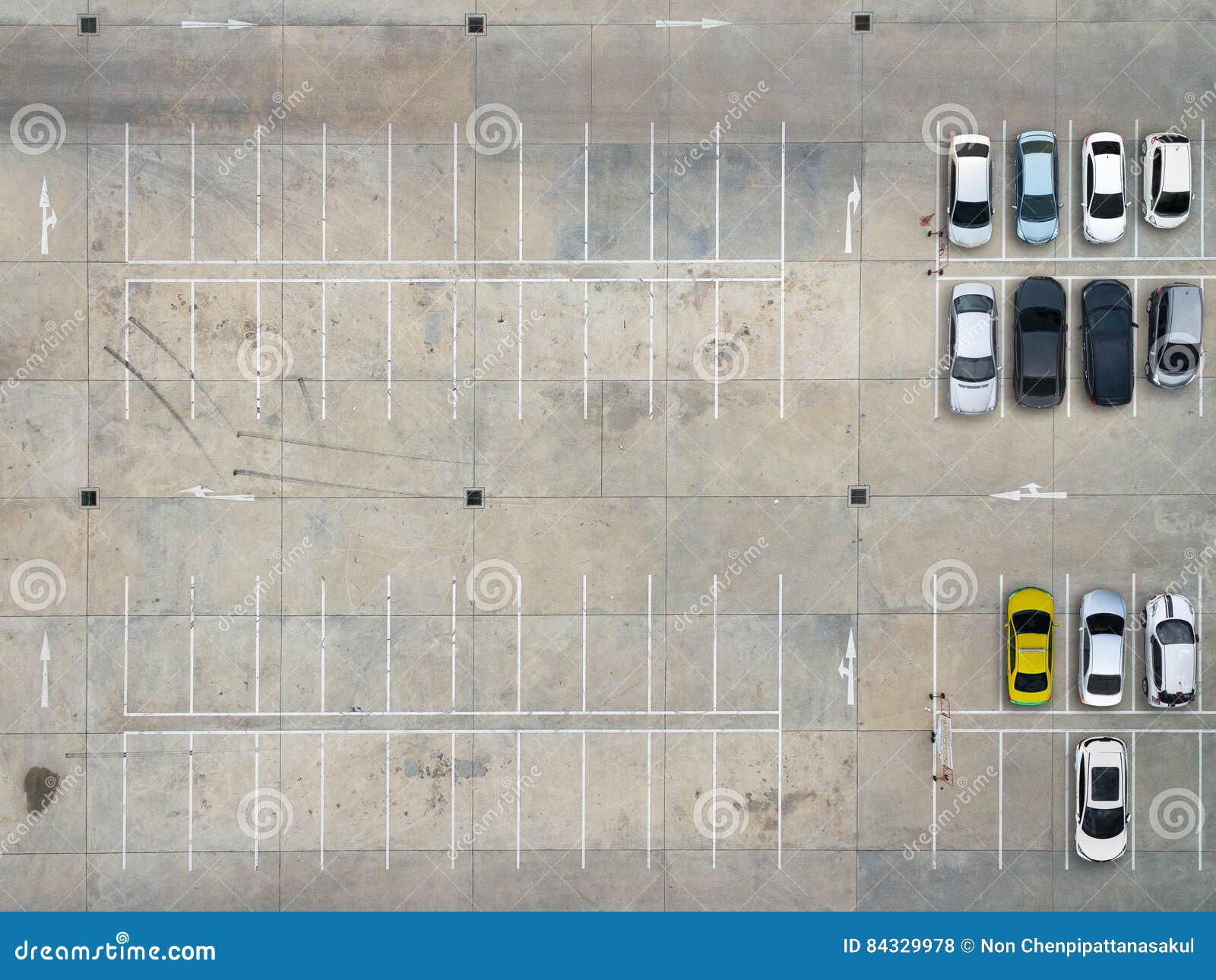 Empty Parking Lots in Supermarket, Aerial View. Stock Photo - Image of ...