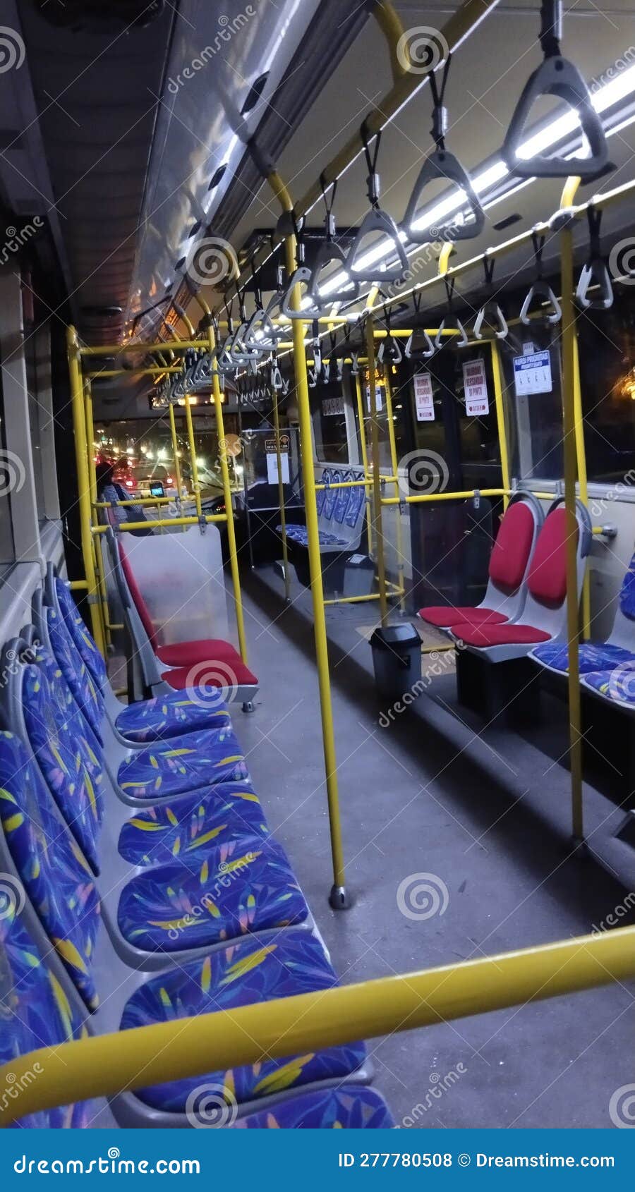 Empty Passenger Bus at Night Stock Photo - Image of passenger, empty ...
