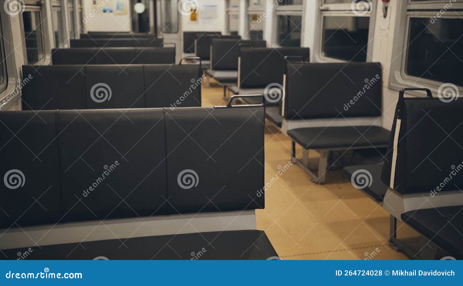 Empty Passenger Car of Economy Class Train. Stock Photo - Image of ...