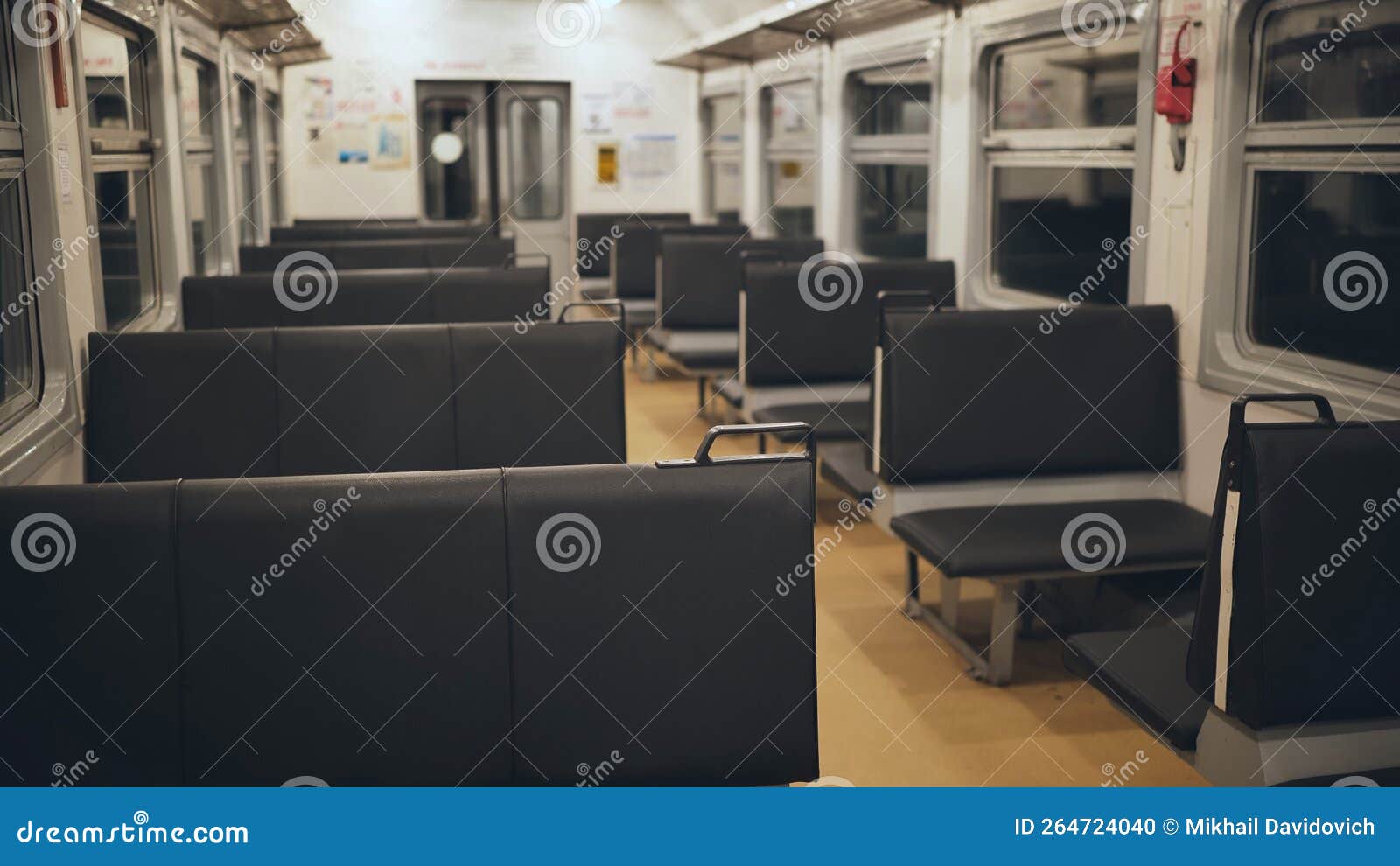 Empty Passenger Car of Economy Class Train. Stock Photo - Image of ...