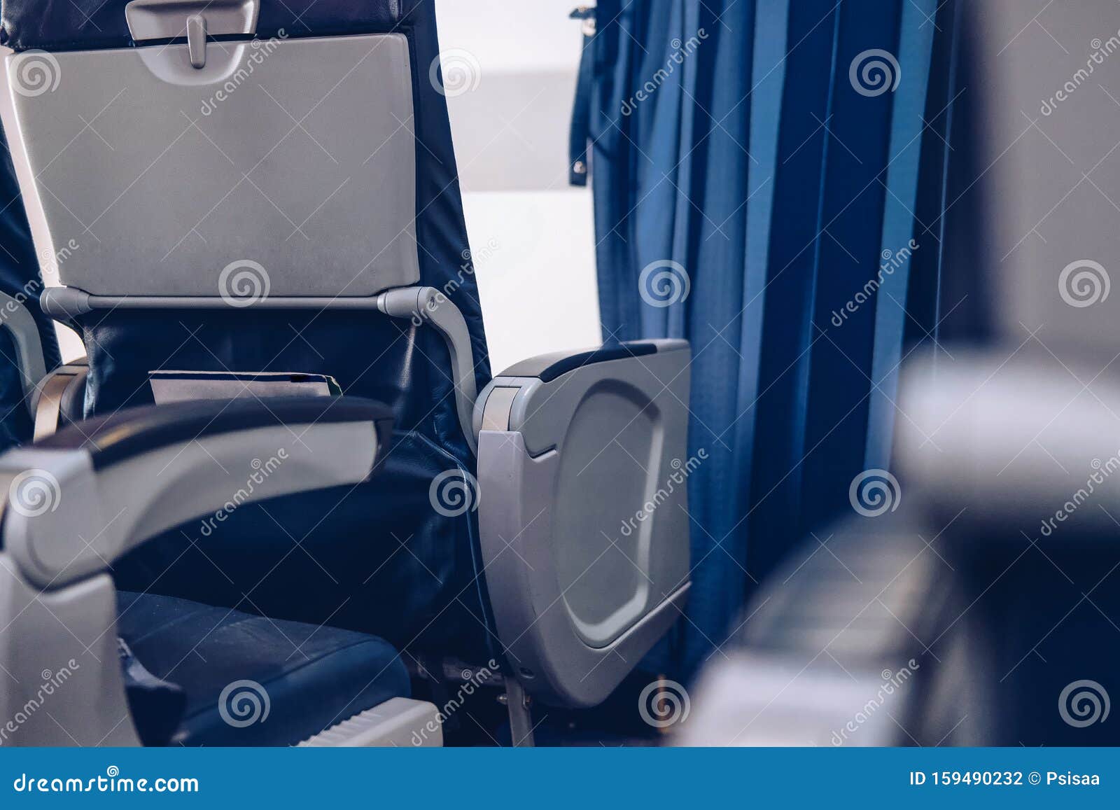 Passenger Seat Inside Airplane. Chair in Aircraft Stock Photo - Image ...
