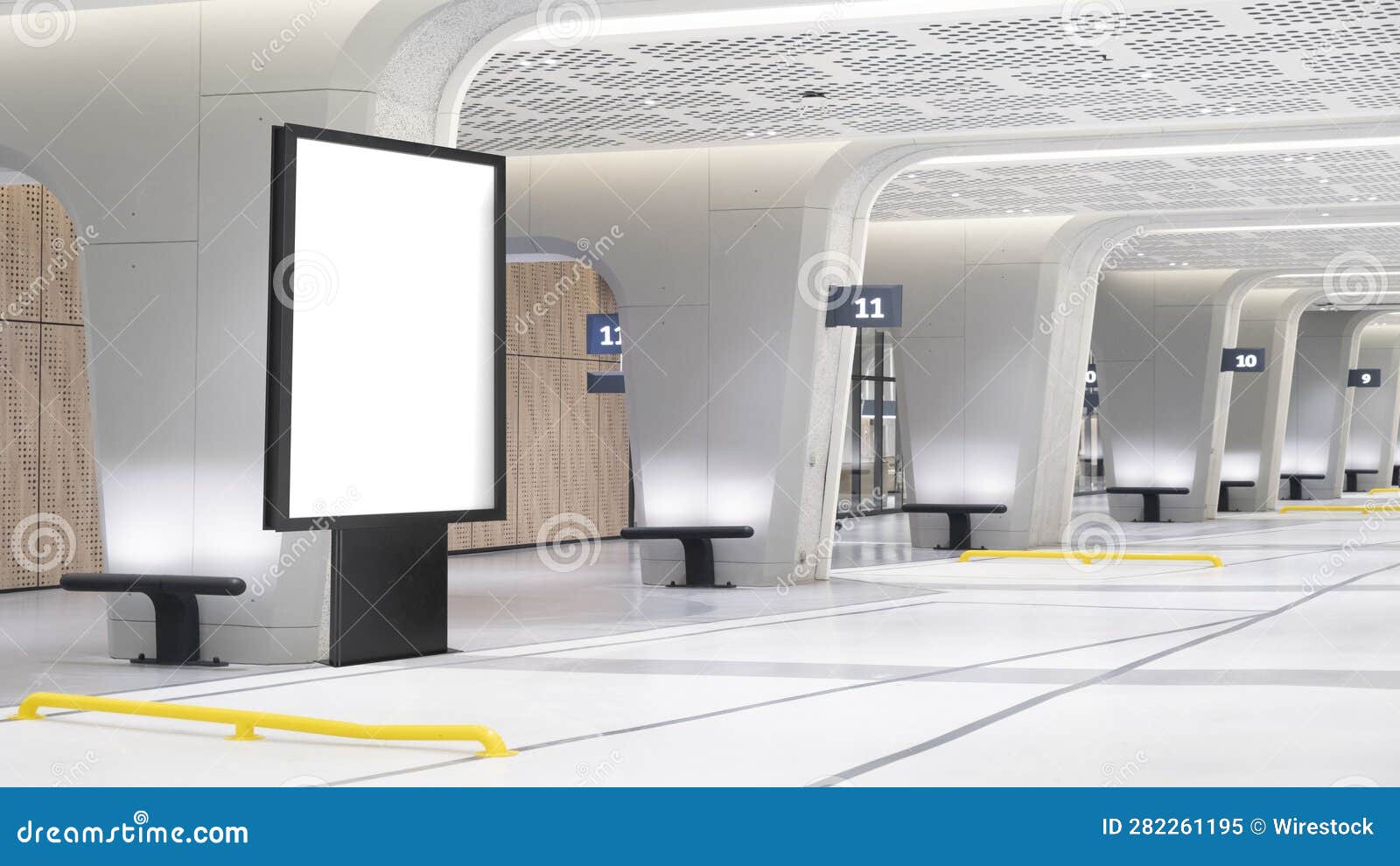 Empty Passenger Terminal from a Front View Perspective Stock Image - Image of gateway, platform ...