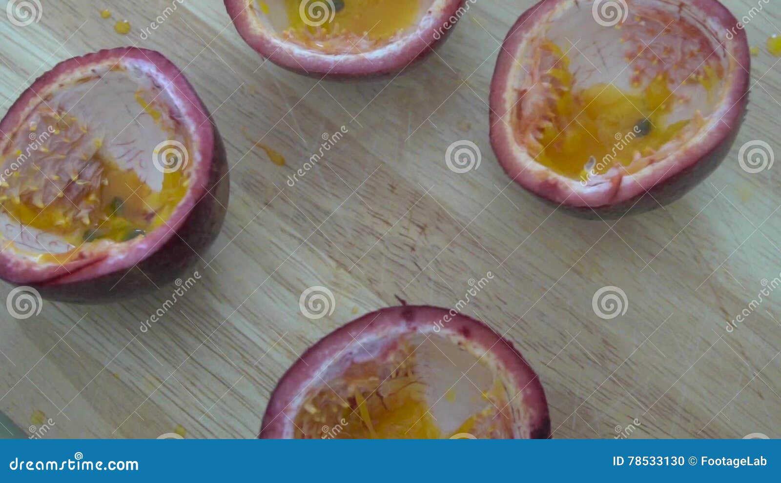 Empty Passion Fruit Rind Halves Stock Footage - Video of delicious ...