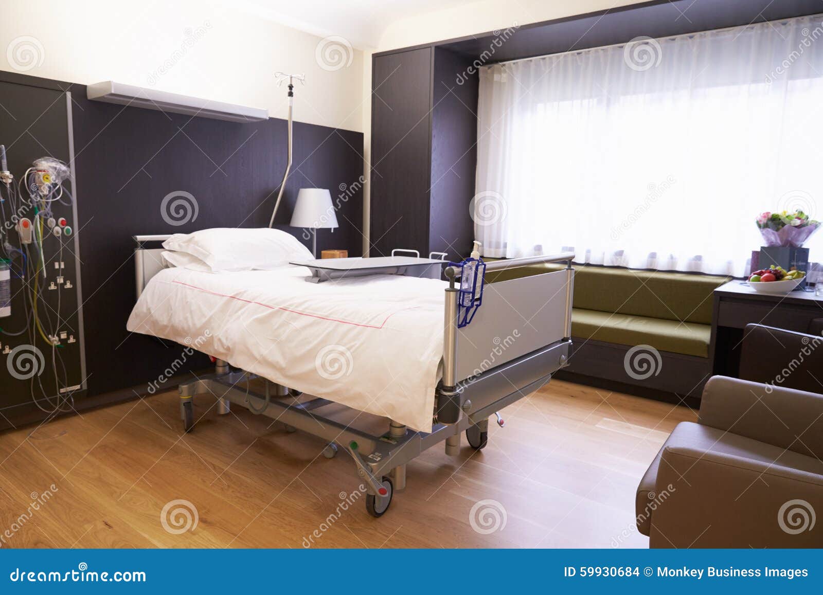 Empty Patient Room in Modern Hospital Stock Photo - Image of patient ...
