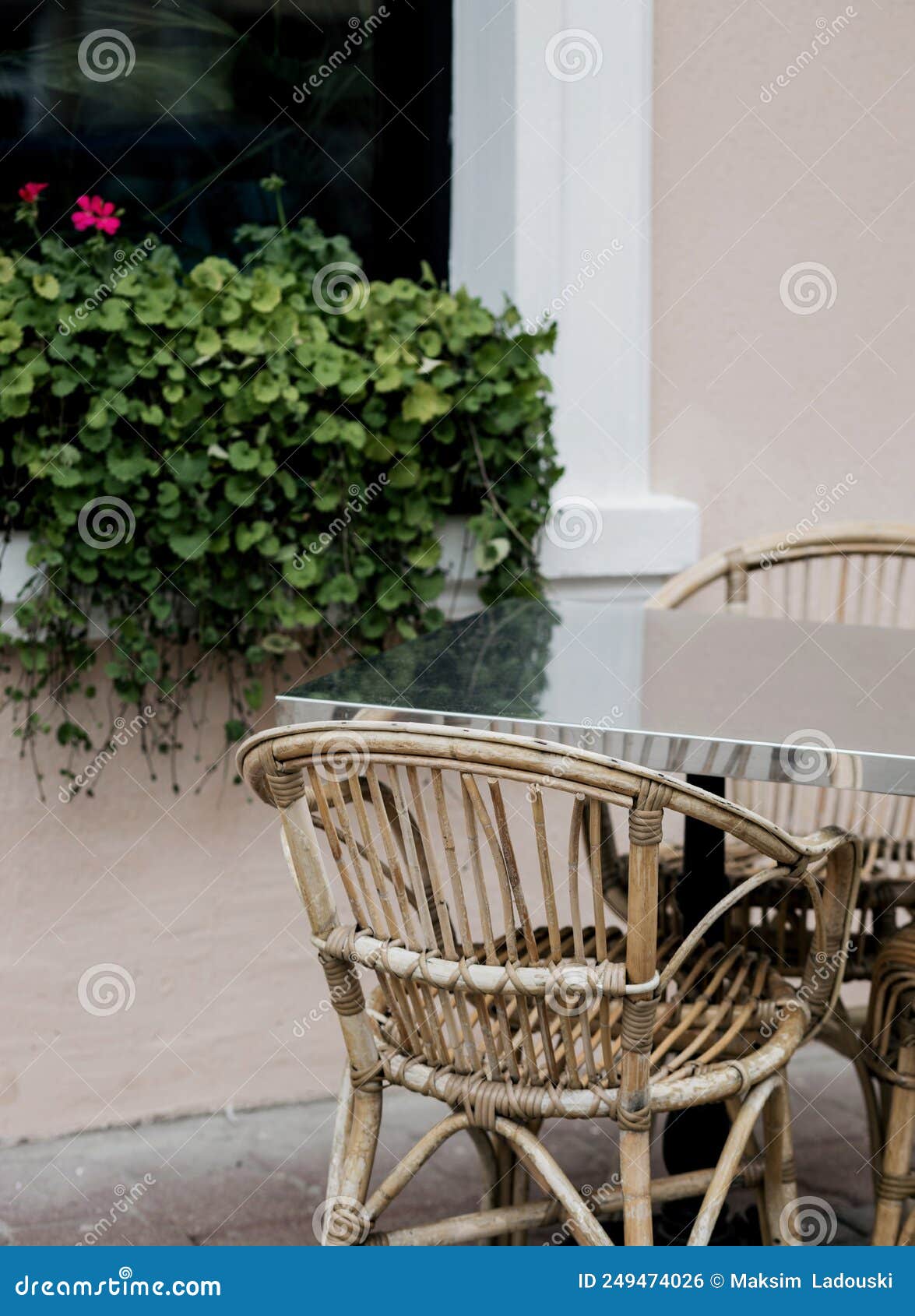 Empty patio seating stock photo. Image of restaurant - 249474026
