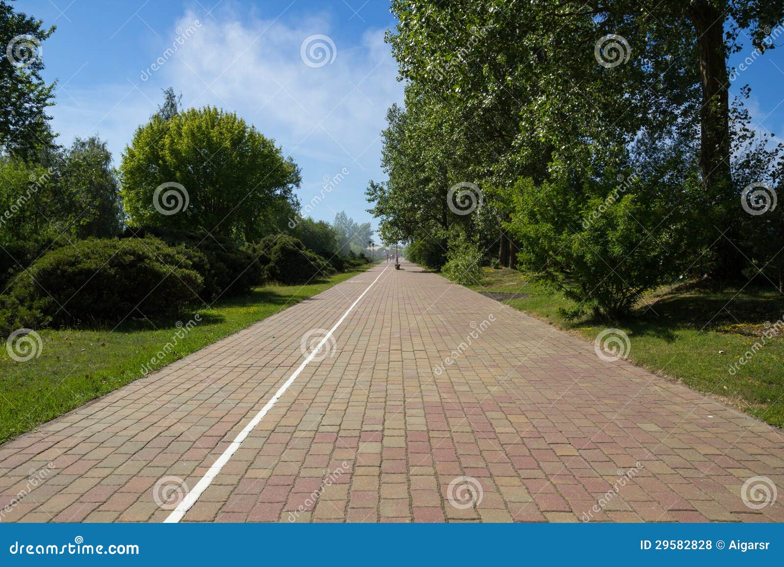 Empty paved walking path stock photo. Image of pathway - 29582828