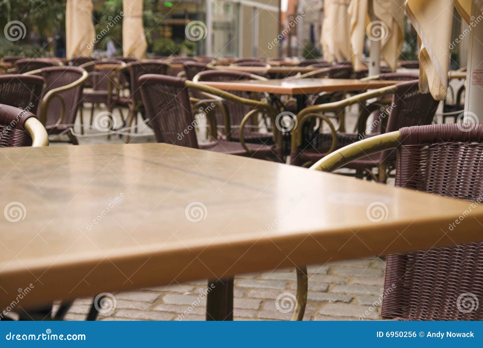 Empty pavement cafe stock photo. Image of empty, group - 6950256