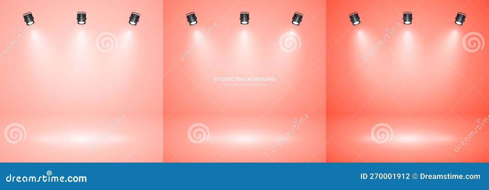 Empty Peach Studio Abstract Backgrounds with Spotlight Effect. Product ...